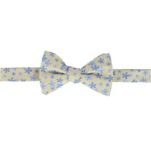 Trafalgar Weldon Floral Silk Bow Tie - Yellow And Light Blue