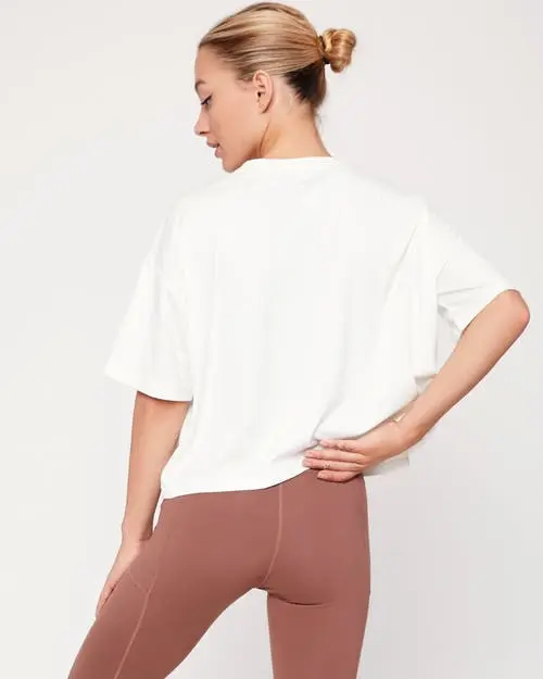 REBODY Cozy Boxy Short Sleeve Tee - Bone