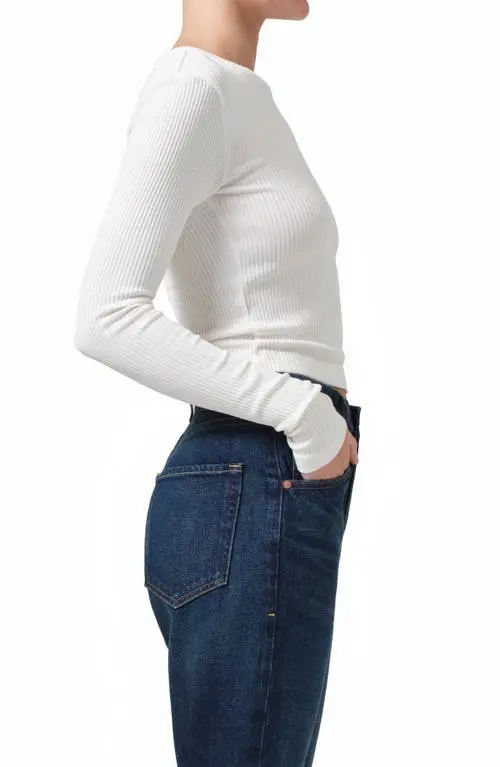 Citizens Of Humanity Faena Crop Crewneck Ribbed Top