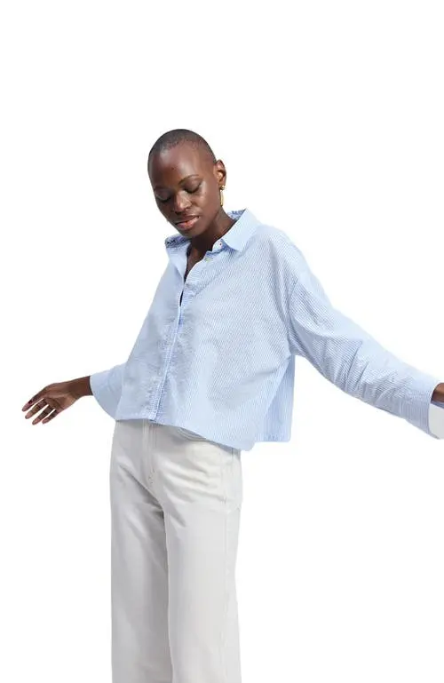 REISTOR Striped Cropped Shirt