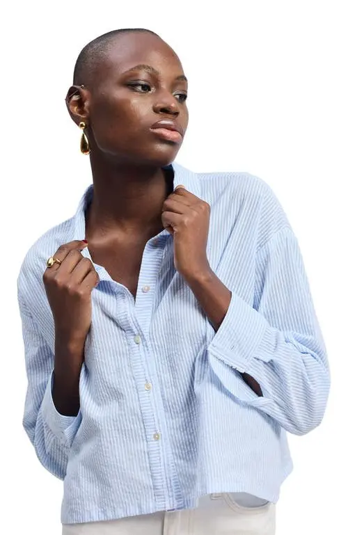 REISTOR Striped Cropped Shirt