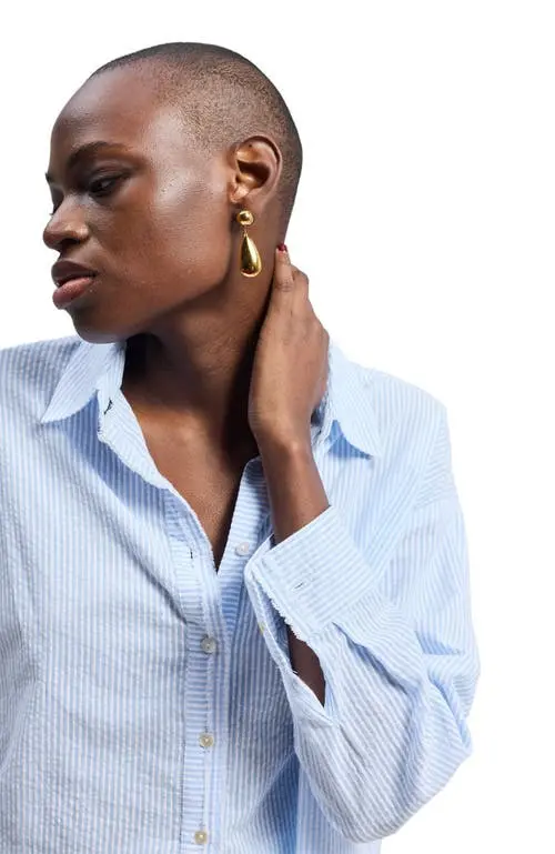 REISTOR Striped Cropped Shirt