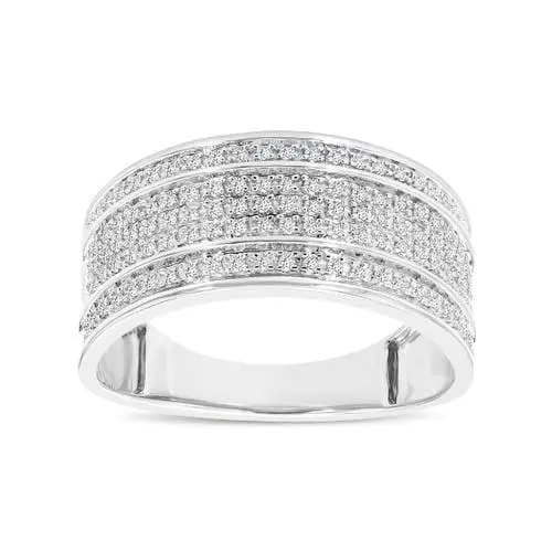 LUVMYJEWELRY Elysium Diamond Band Ring In 10k Gold - 10k White Gold