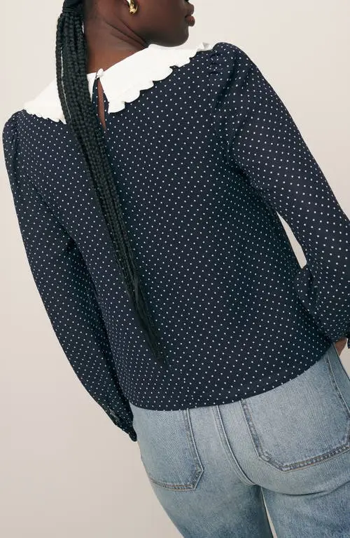 REFORMATION Edalene Ruffle Collar Top