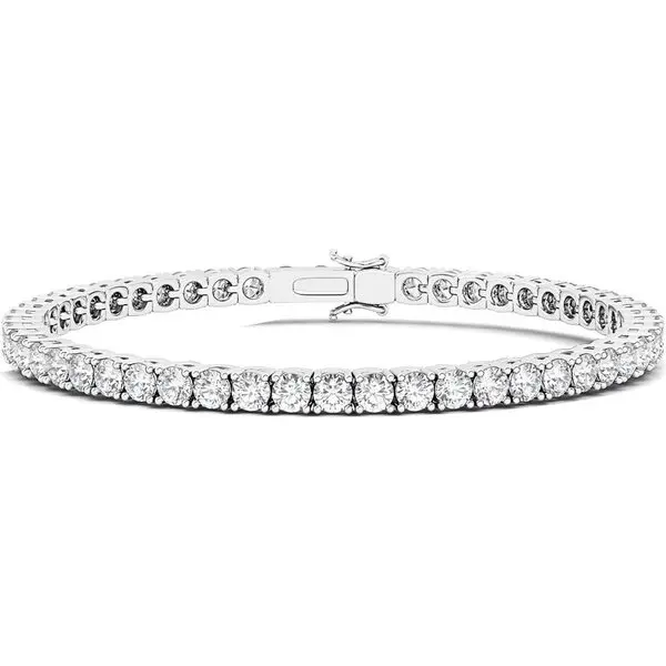 HAUTECARAT Round Cut Lab Grown Diamond Tennis Bracelet - White Gold