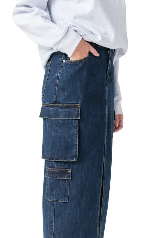 GREY LAB Denim Cargo Maxi Skirt
