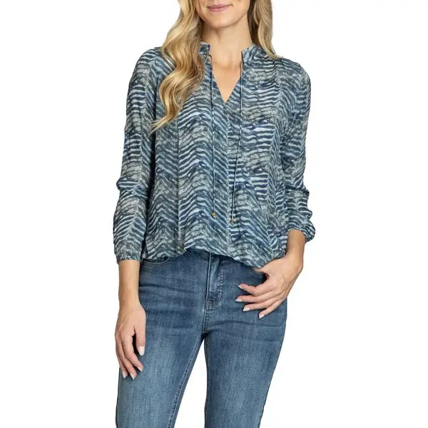 APNY Printed Blouse - Blue Multi