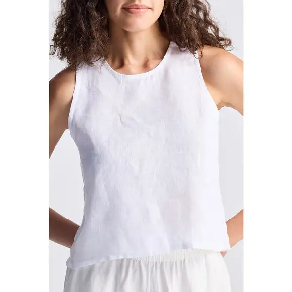 REISTOR Button Back Embroidered Crop Top - Coconut White