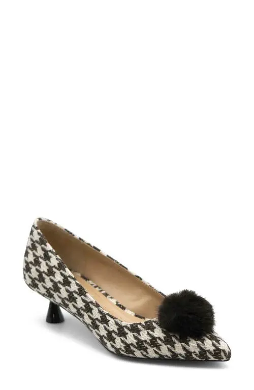 Charles By Charles David Amon Pointed Toe Kitten Heel Pump - Dark Brown White