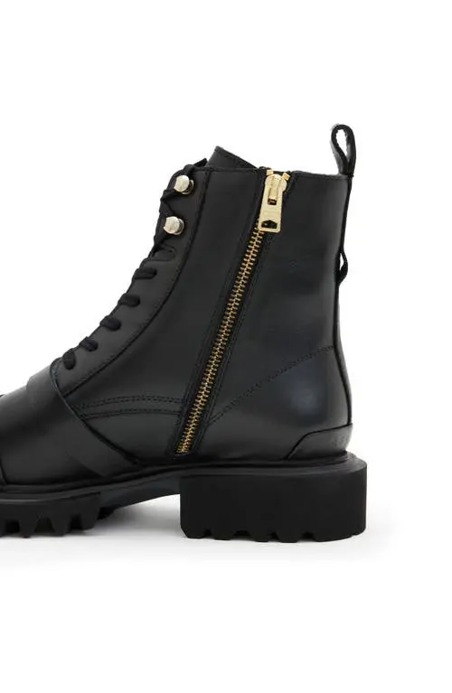 ALLSAINTS Tori Lug Sole Boots - Black/warm Brass