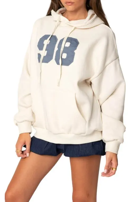 EDIKTED Oversized Graphic Hoodie - Cream