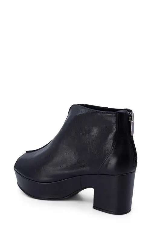 CHOCOLAT BLU Gion Peep Toe Platform Bootie - Black Leather