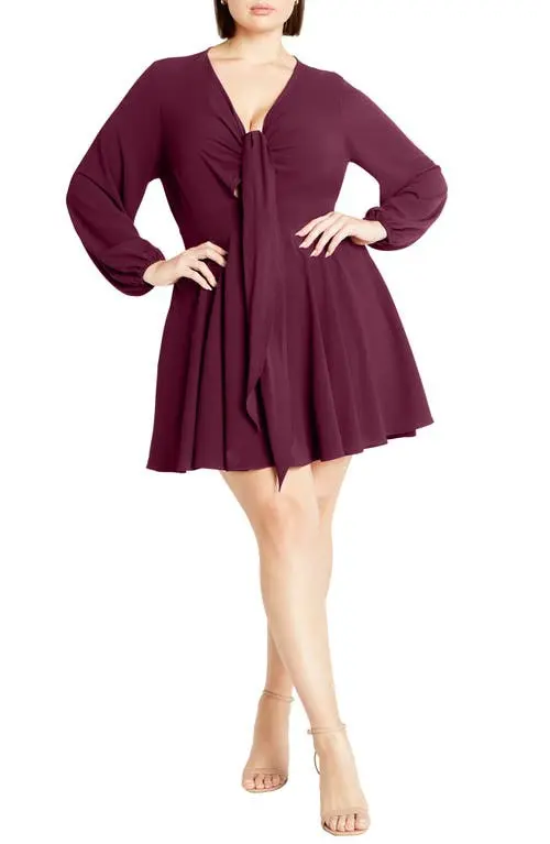knee length dresses for ladies Kids Plum Colored Annie Ruffle Long Sleeve Fall Winter Dress – Noelle  Childrens Boutique main image 1