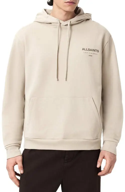 ALLSAINTS Underground Logo Graphic Hoodie - Sandstone Taupe