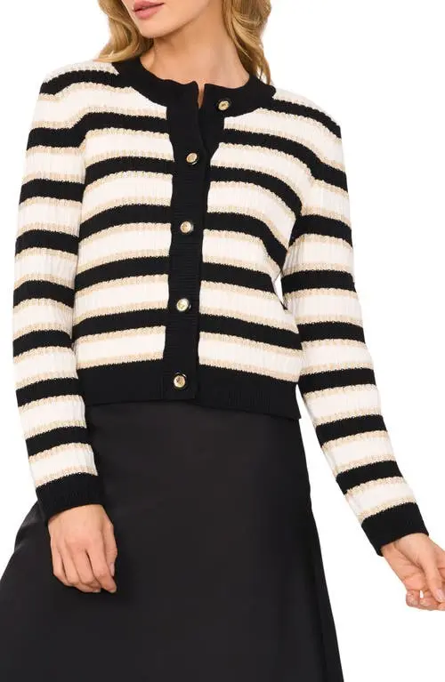 CECE DUPRAZ Stripe Cardigan - Rich Black