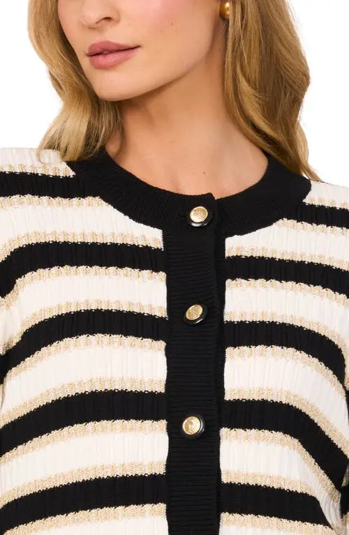 CECE DUPRAZ Stripe Cardigan - Rich Black