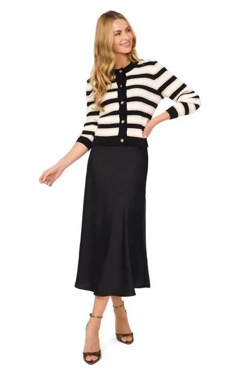 CECE DUPRAZ Stripe Cardigan - Rich Black