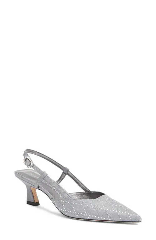 STUART WEITZMAN Vinnie Crystal Slingback Pumps