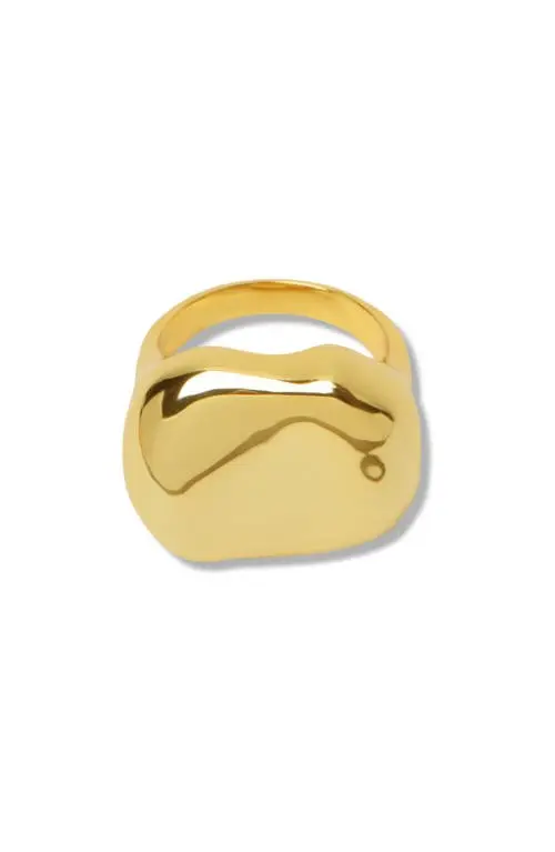 Argento Vivo Rectangle Dome Ring - Gold