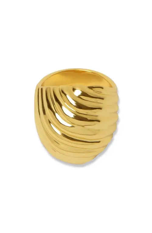 Argento Vivo Ribbed Fashion Ring - Gold