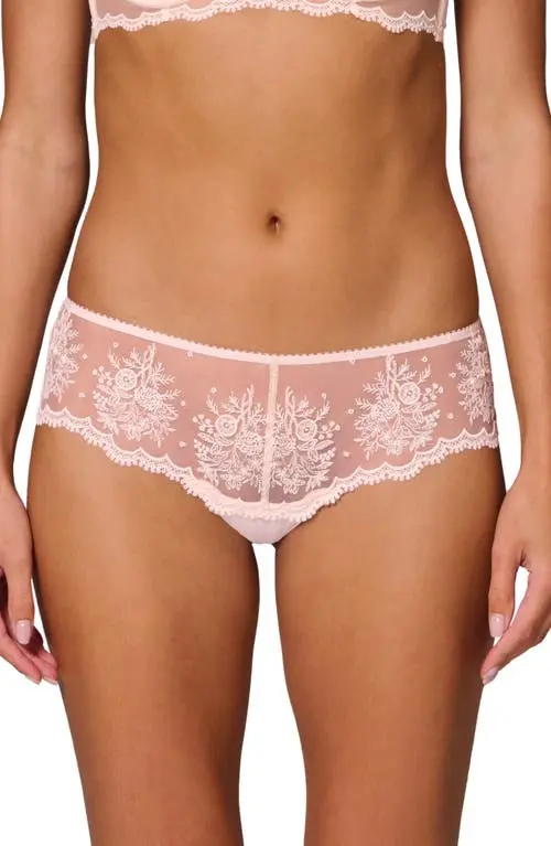 Simone Perele Intrigue Floral Embroidered Boyshorts - Sakura Pink