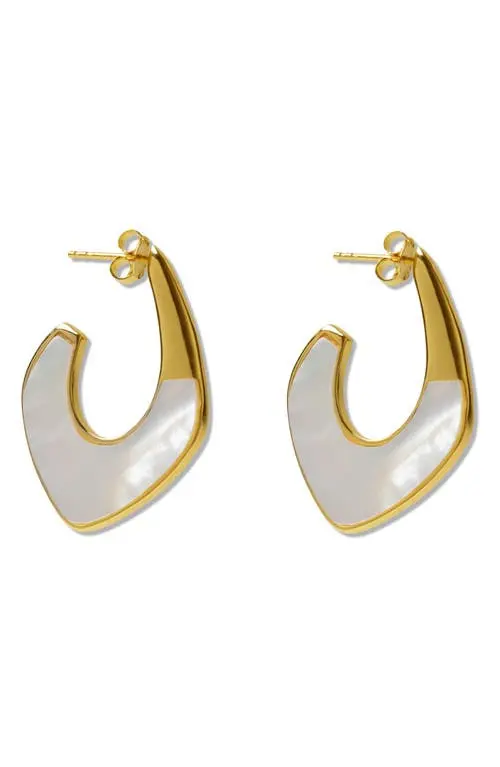Argento Vivo Mother-of-pearl Hoop Earrings - Gold