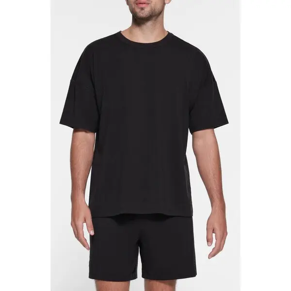 SKIMS Oversize Stretch Crewneck T-shirt - Obsidian