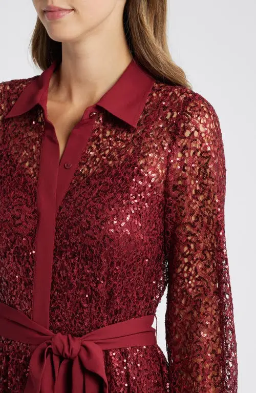 anne klein women's button-front tie-waist sequin dress Floral Sequin Poncho at Amazon Women's Clothing store
