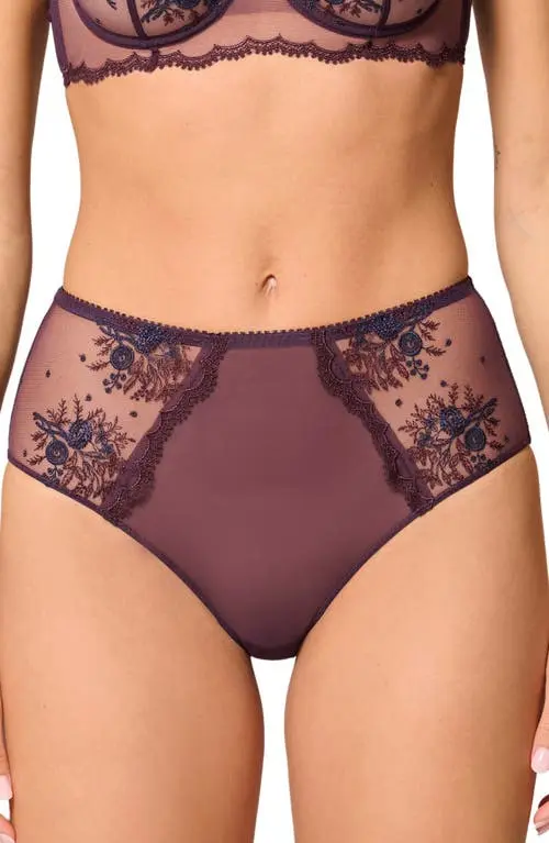 Simone Perele Intrigue Floral Embroidered Briefs - Fig