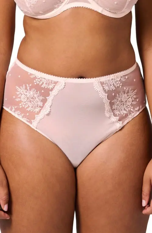 Simone Perele Intrigue Floral Embroidered Briefs - Sakura Pink