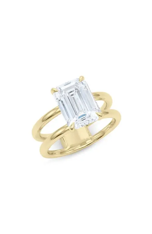 HAUTECARAT Emerald Cut Lab Grown Diamond Ring - 2.00ctw 18k Yellow Gold