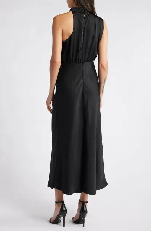 Lulus Distinctive Charm Asymmetric Satin Cocktail Dress In Black - 60% Off  | Editorialist