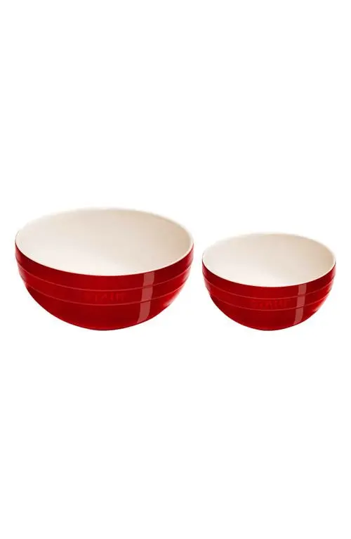 STAUB 2-piece Ceramic Nested Mixing Bowl Set - Cherry