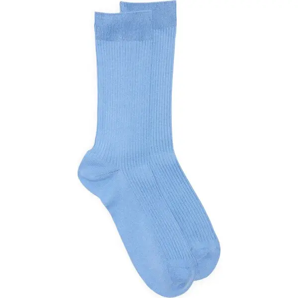 Nordstrom Ribbed Crew Socks - Blue Vista