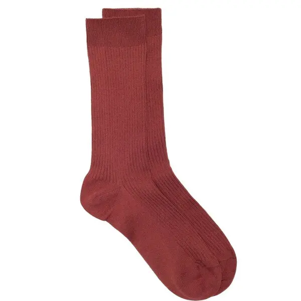 Nordstrom Ribbed Crew Socks - Burgundy Ash