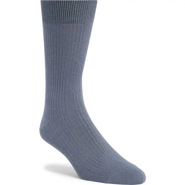 Nordstrom Ribbed Crew Socks - Grey Grisaille