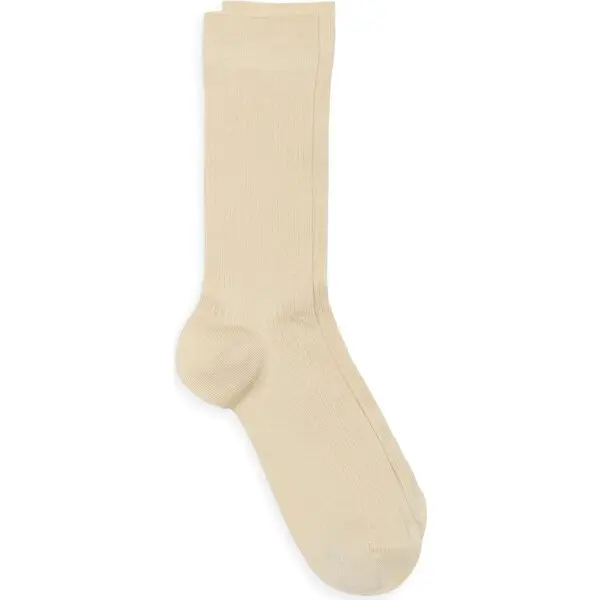 Nordstrom Ribbed Crew Socks - Ivory Dove