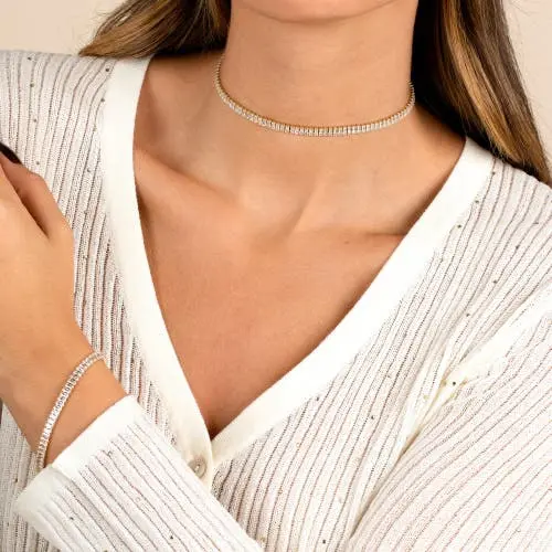 BY ADINA EDEN Cz Baguette Tennis Choker
