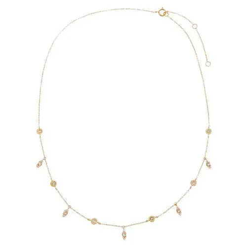 BY ADINA EDEN Diamond Bezel X Pave Shaker Necklace 14k