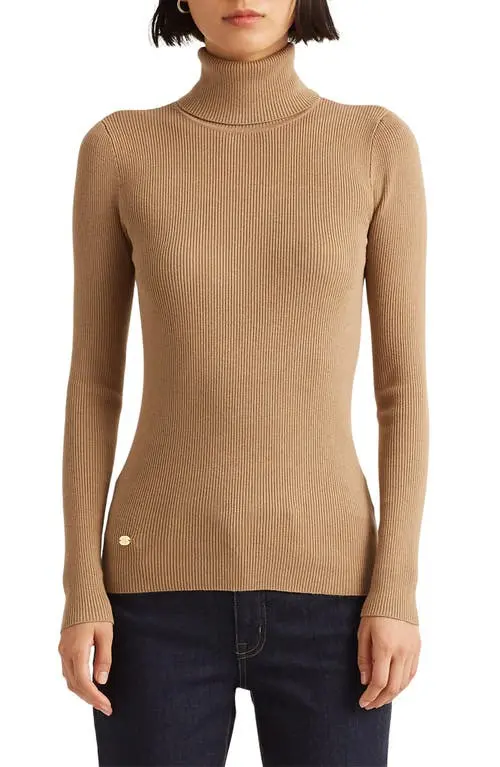 Ralph Lauren Ribbed Turtleneck Sweater - Classic Camel