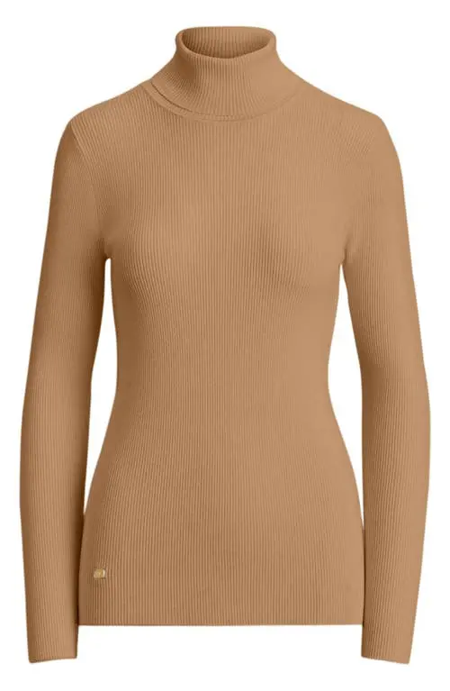 Ralph Lauren Ribbed Turtleneck Sweater - Classic Camel