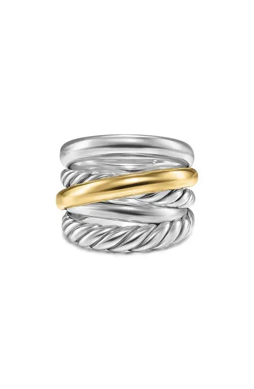 David Yurman Crossover Five-row Ring - Sterling Silver/14k Gold - 6