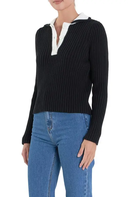 English Factory Colorblock Ribbed Polo