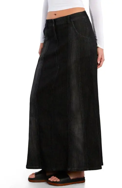 WASH LAB DENIM Road Trip Maxi Skirt - Mixed Black