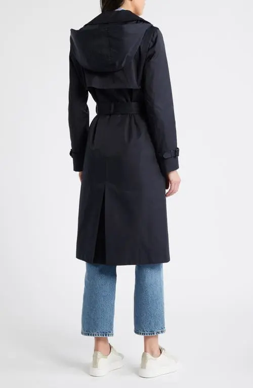 Sam Edelman Double-breasted Belted Trench Coat - Navy