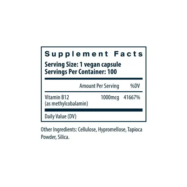 VITAL NUTRIENTS Vitamin B12 1000mcg 100 Capsules