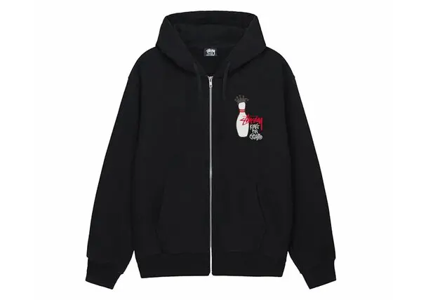 StÜssy Kingpin Zip Hoodie - Black