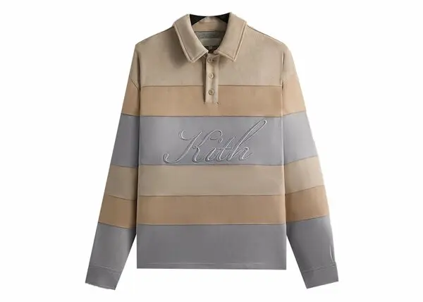 Kith Stripe Microsuede Tanner Pullover - Sandrift