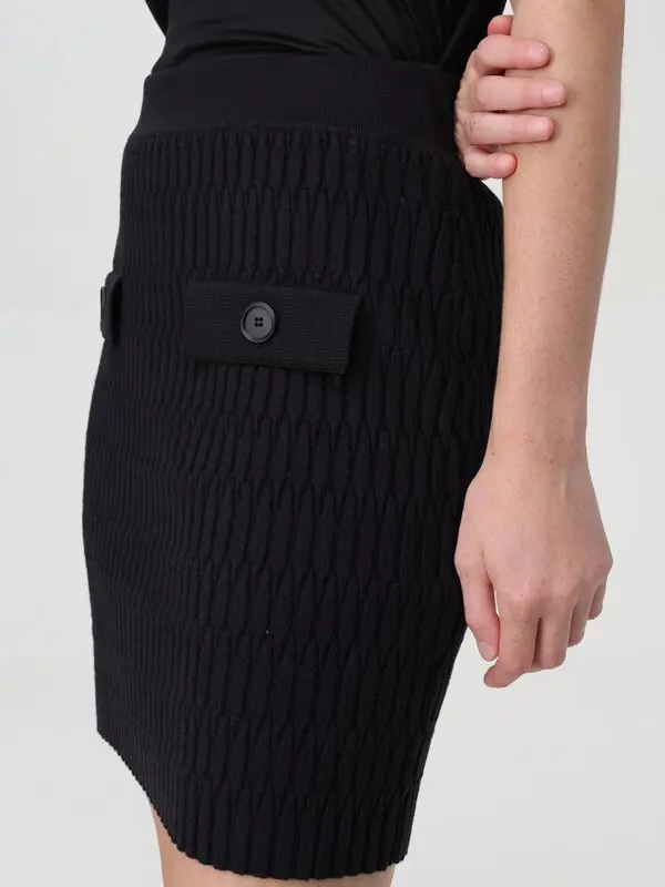 Pinko Textured Knit Skirt With Button Detailing