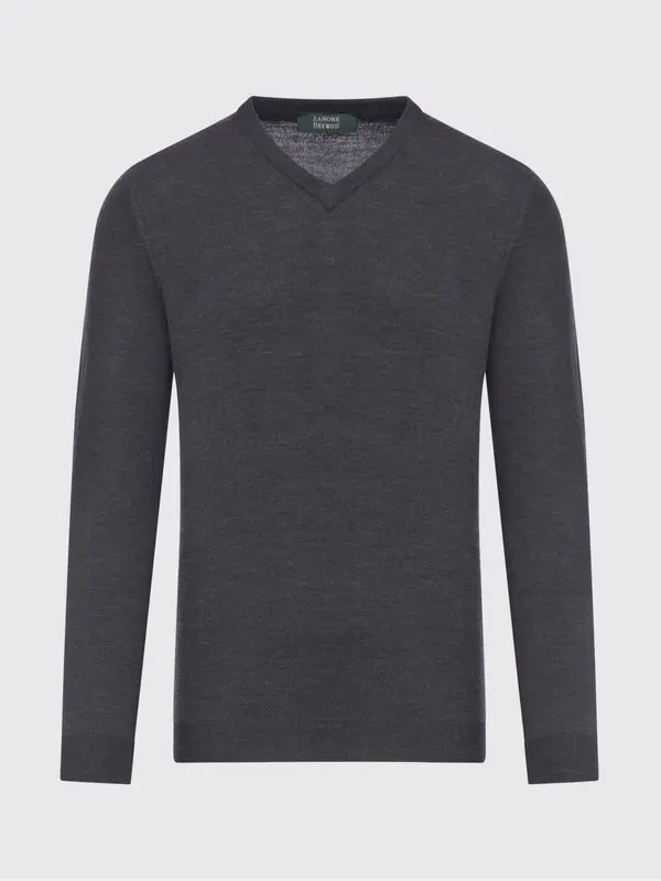ZANONE V-neck Pullover Sweater - Charcoal